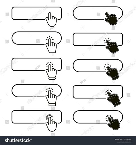 Click Cursor Pointer Icon Set Blank Stock Vector Royalty Free