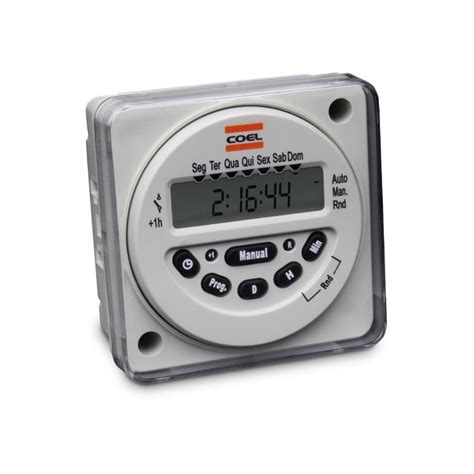 Timer Digital Diário E Semanal 20 Memórias 110 220vca Com Bateria Coel