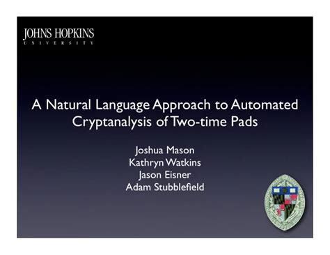 Ppt A Natural Language Approach To Automated Cryptanalysis Of Two