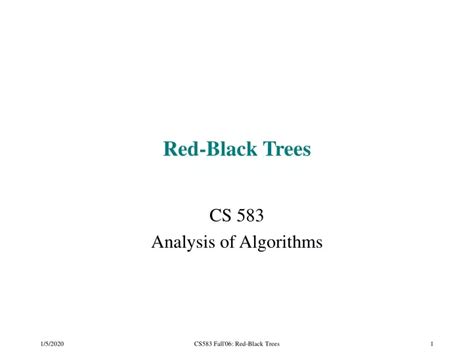Ppt Red Black Trees Analysis Properties Rotations And Height