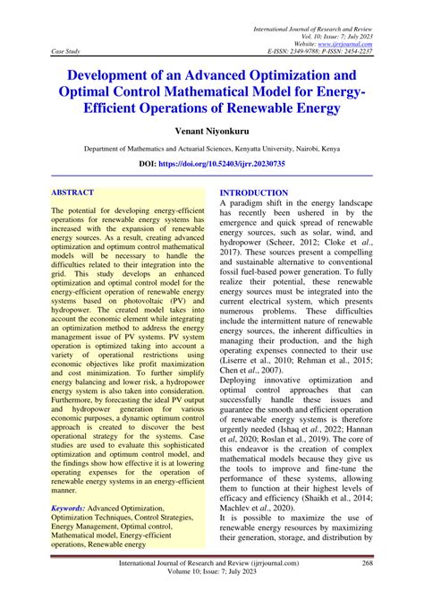 Pdf Development Of An Advanced Optimization And Optimal Control