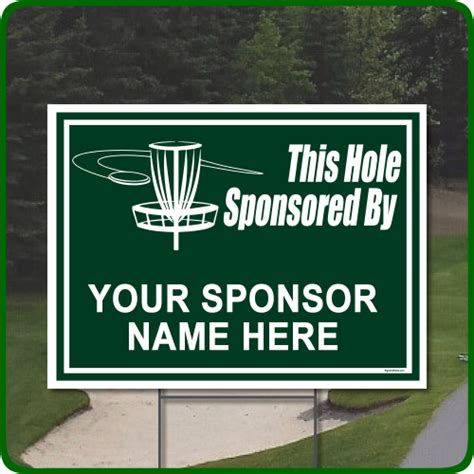 Disc Golf Hole Sponsor Sign
