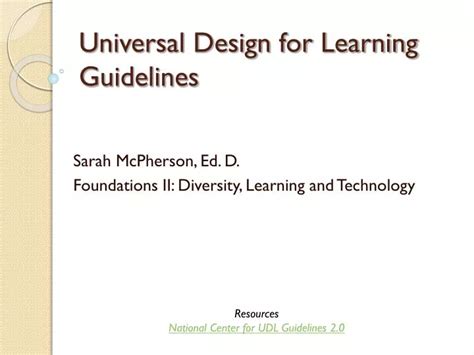 Ppt Universal Design For Learning Guidelines Powerpoint Presentation Id 6119448