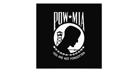 Pow Mia Flag Missing Soldiers Of Vietnam War Ww2 Photo Print Zazzle