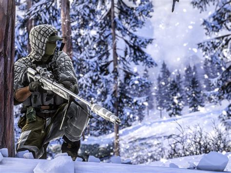 Wallpaper Battlefield 4 Soldiers Sniper Winter Snow 3840x2160 Uhd