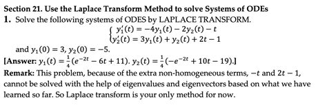 solved section 21 use the laplace transform method to solve