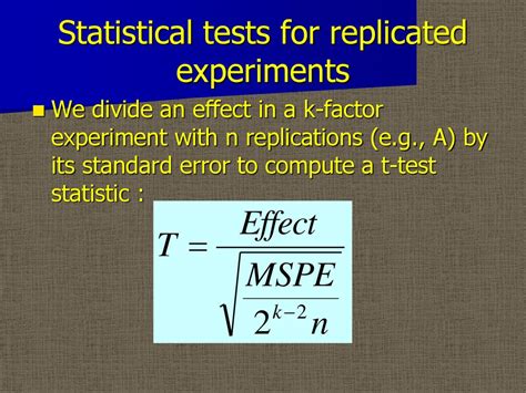 Statistical Tests For Replicated Experiments Ppt Download