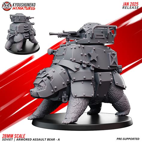 Armoured Assault Bear Kyoushuneko Miniatures Forge Of Generals Eu