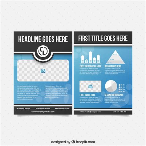 Free Vector Business Brochure Template With Graphs And Space For Photos