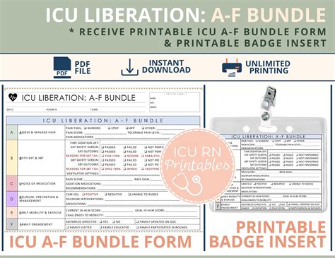Icu Liberation A F Bundle Printable Pdf Download Etsy