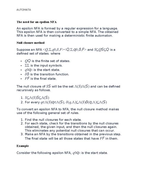 Automata Automata The Need For An Epsilon Nfa An Epsilon Nfa Is
