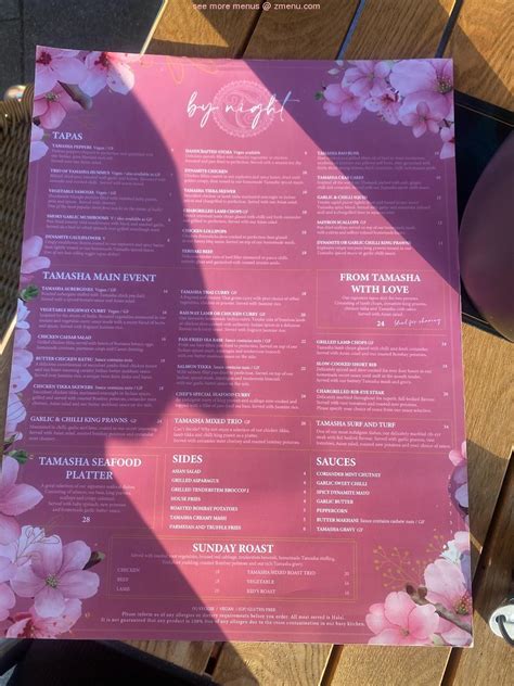 Online Menu Of Tamasha Restaurant Mapperley Restaurant Nottingham