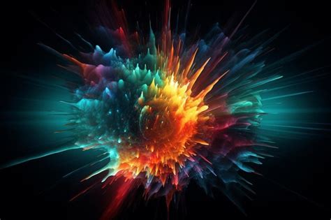 Premium Ai Image Dynamic Energy Burst With Vibrant Color And Explosive Motion Created With