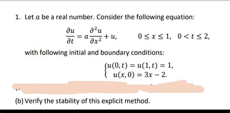 Solved Let A Be A Real Number Consider The Following Chegg