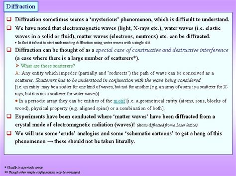 Understanding Diffraction Part Of Q Understanding Diffraction Using