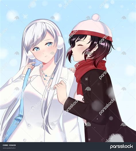 دو دوست دختر خجالتی برف نقاشی دیجیتال 1534439