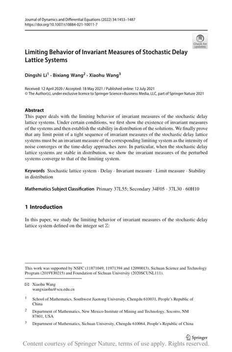 Limiting Behavior Of Invariant Measures Of Stochastic Delay Lattice Systems Request Pdf