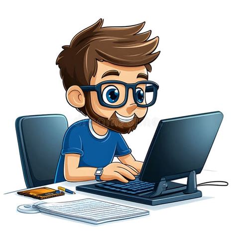 Cartoon Programmer Engaged In Software Testing Stock Illustration Illustration Of Character
