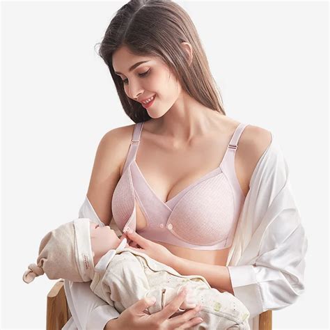 Pure Cotton Nursing Bra Wirefree Breastfeeding Bras For Pregnant Women