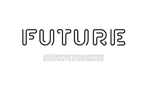 디지털 스타일 알파벳 둥근 선의 글꼴 선형 스타일로 만든 문자 및 숫자 벡터 일러스트레이션 10eps 로고에 대한 스톡 벡터 아트 및 기타 이미지 Istock