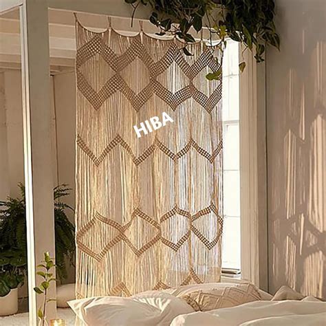 Buy Hiba Macrame Curtains For Windows Macrame Curtains For Doorways Macrame Door Curtains