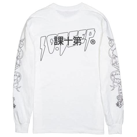 10 Deep Men Kanji Long Sleeve Tee White Long Sleeve Tees Long