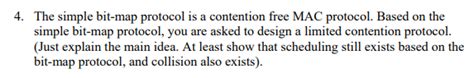 Solved 4 The Simple Bit Map Protocol Is A Contention Free