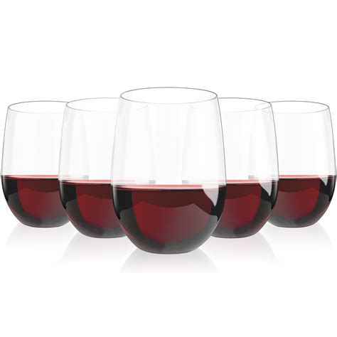 Lamosi 24 Pack Plastic Wine Glasses Disposable 16 Oz Stemless Wine