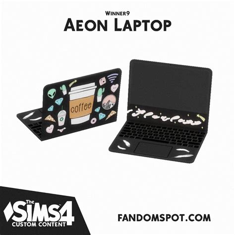 Aeon Laptop By Winner9 Sims 4 Cc Keyboard Sims 4 The Sims 4 Laptop