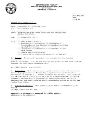 Usmc Certificate Of Commendation Template