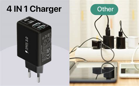 Usb C Oplader 40 W Meerdere Usb Aansluitingen Usb Oplader 4 Poorten Compatibel Met Iphone 8