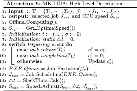 table 1 from on scheduling soft real time tasks with lock free