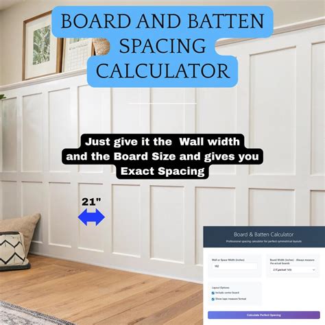 Board And Batten Spacing Calculator Diy Wall Paneling Layout Digital