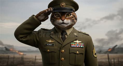 Sergeant Stripes A Feline Salute To Valor Stock Illustration