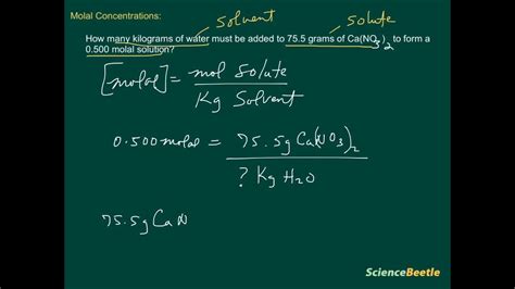 Calculating Molal Concentrations Youtube