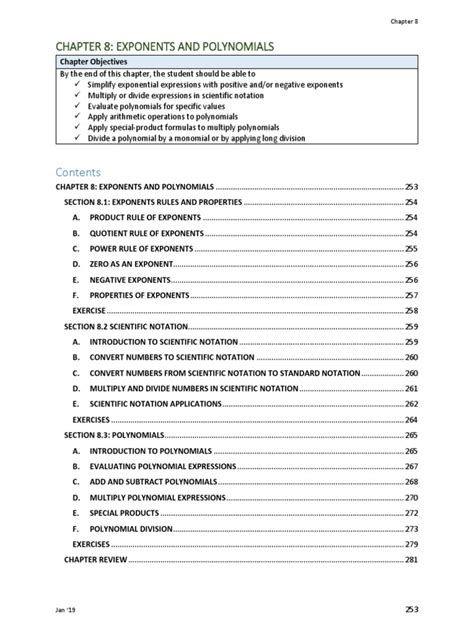 Chapter 8 Exponents And Polynomials Jan 19 Pdf
