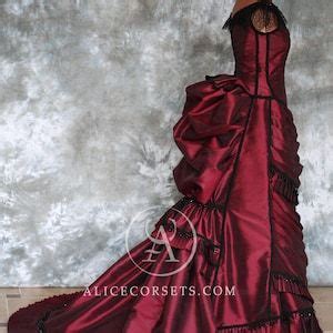 Victorian Steampunk Gothic Bustle Dress With Train Vampire Ball