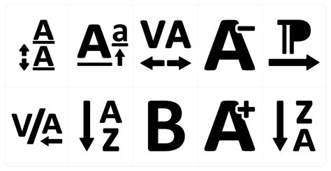 A Set Of 10 Editing Tools Icons As Line Spacing Superscript Letter Spacing 52270985 Vector Art