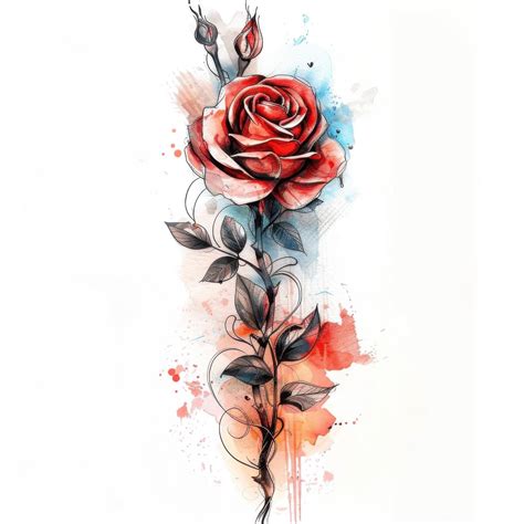Premium Photo Premium Floral Tattoo Design Set With Roses And Lilies High Resolution 5k