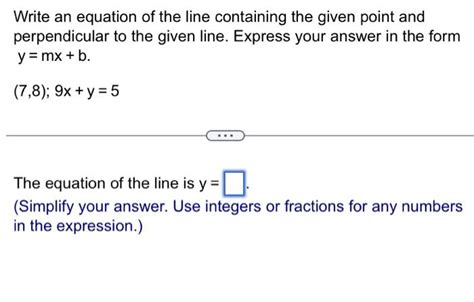 Solved Write An Equation Of The Line Containing The Given Chegg