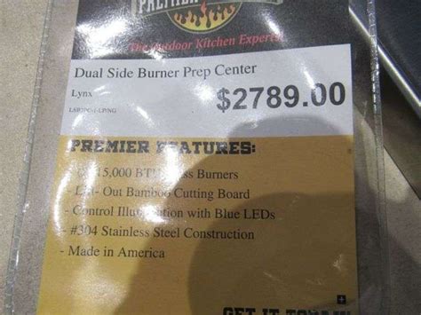 Lynx Dual Side Gas Burner Wprep Center Mdl Lsb2pc 1 Lpng Retail