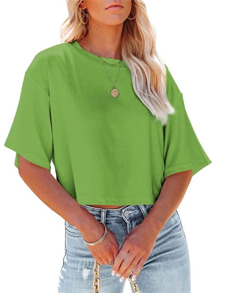 Sherrylily Women Half Sleeve Cropped T Shirt Crop Tops Casual Summer
