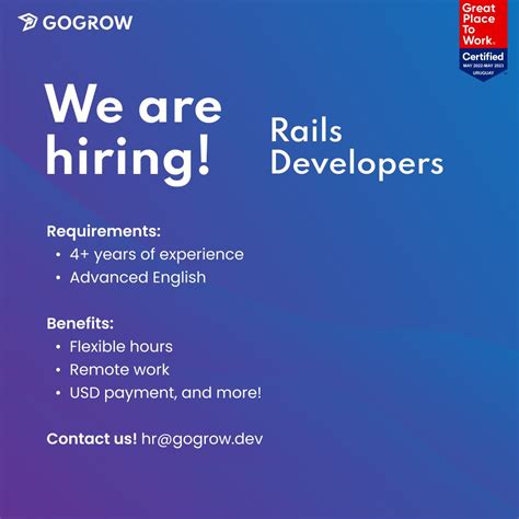 Gogrow On Linkedin Ruby Rubyonrails Remote Backend