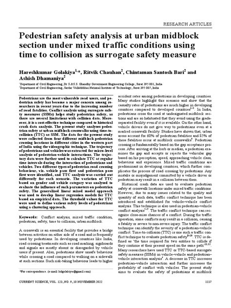 Pedestrian Safety Analysis Pdf Traffic Pedestrian Crossing
