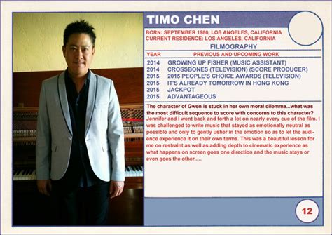 2015 Sundance Trading Card Series 12 Timo Chen Advantageous
