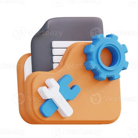3d Illustration Of Setting Folder 21017669 Png