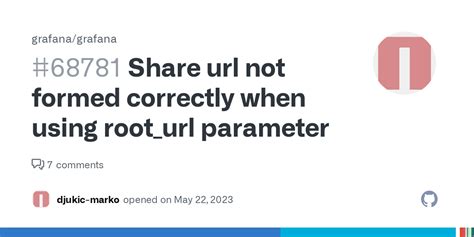 share url not formed correctly when using root url parameter · issue 68781 · grafana grafana