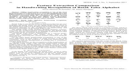 pdf feature extraction comparison in handwriting recognition