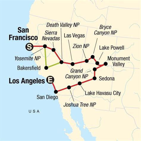 Itinerary National Parks And Bright Lights In United States