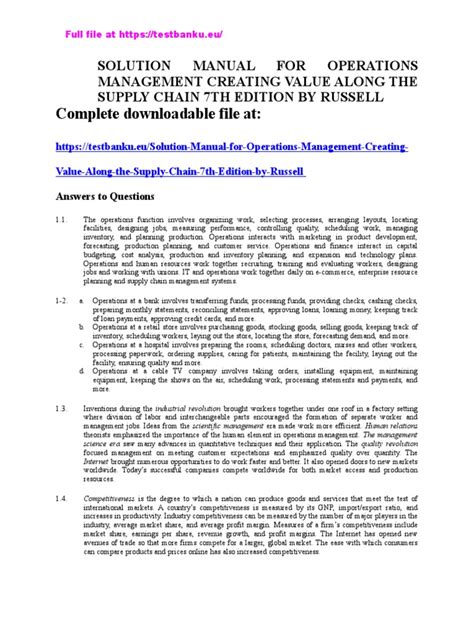 Operations Management Solutions Manual Pdf Inventory Retail